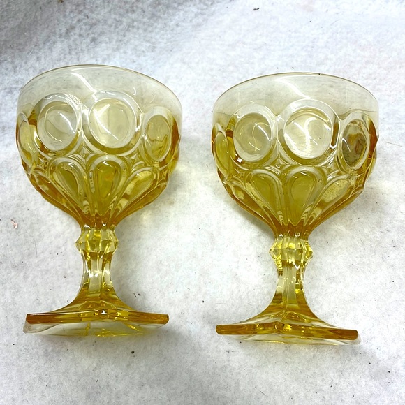 Fostoria | Dining | Fostoria Moonstone Pair Yellow Sherbet Vintage ...